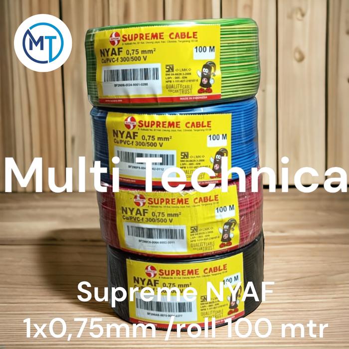 Jual NYAF 1x0.75mm SUPREME/ NYAF 0.75mm/ Kabel serabut 1 x 0.75/ FLEXIBLE - Kuning - Jakarta ...