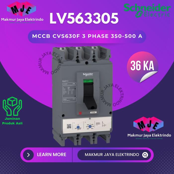 Jual MCCB 3Phase 500Ampere 3P 500A Breaker 36kA CVS630F LV563305 ...