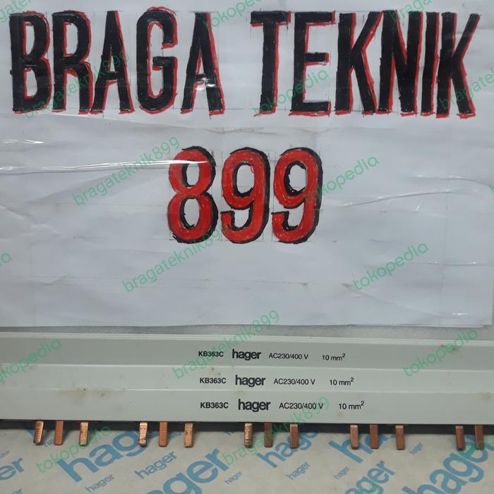 Jual Busbar Sisir Hager MCB 3Phase 24 Modul KB363C 230VAC/400VAC 10MM ...