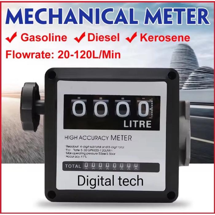 Jual FLOW METER ANALOG MINYAK SOLAR 4 DIGIT UKURAN 1" INCHI METERAN ...
