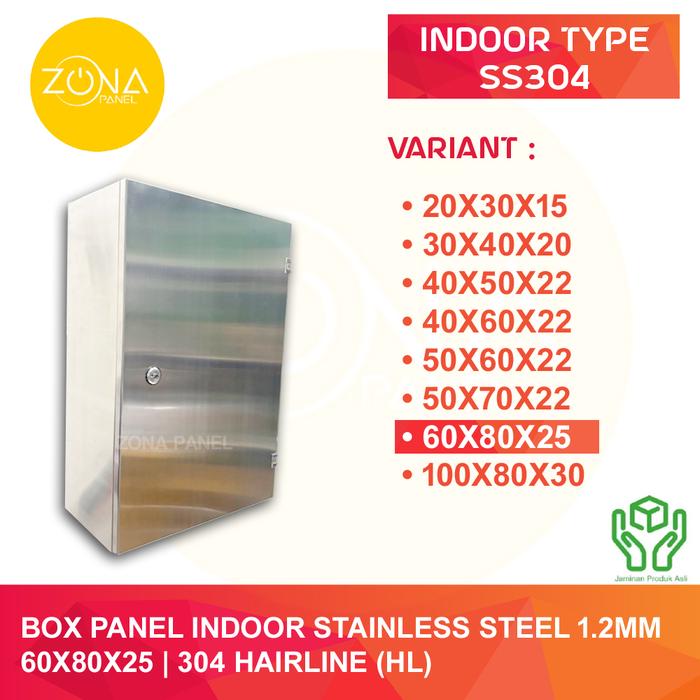 Jual BOX PANEL LISTRIK INDOOR STAINLESS STEEL 60X80X25CM PLAT 1.2MM ...