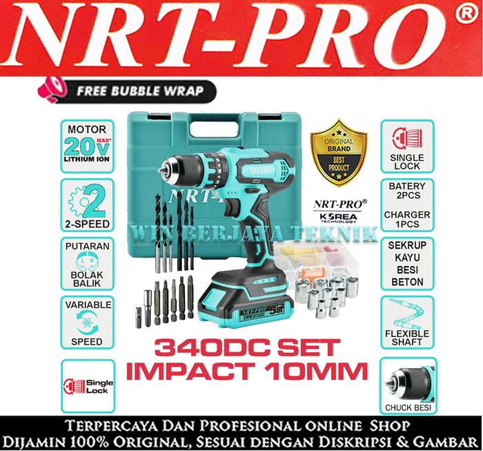 Jual New Versi NRT-PRO DC340 Bor Cordless Drill Baterai Tangan Beton ...