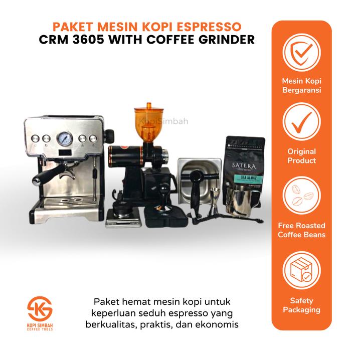 Jual Paket Mesin Espresso Gustino GS 675 & Grinder Kopi N500 Espreso ...