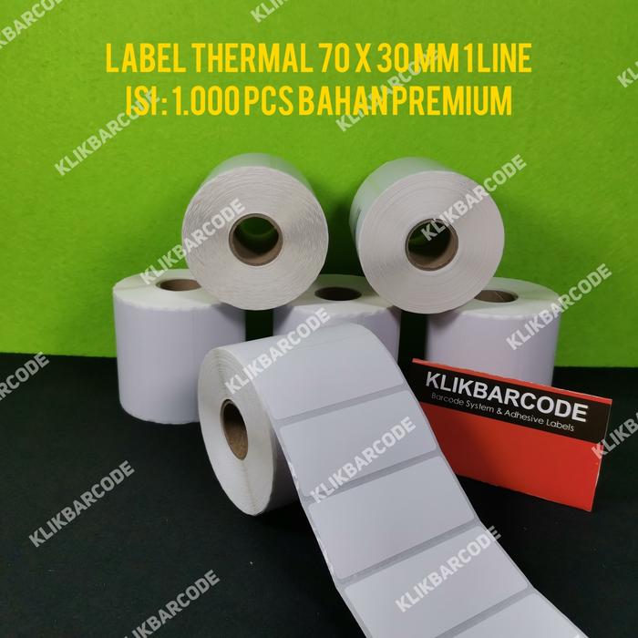 Jual Stiker Label Barcode 70x30mm Thermal 1 Line isi 1000 Pcs 70 x 30 ...