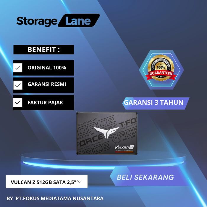 Jual SSD TEAM VULCAN Z 512GB Gaming SSD 512GB SATA3 2.5" - Jakarta Pusat - Storage Lane | Tokopedia