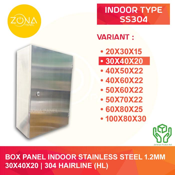 Jual BOX PANEL LISTRIK INDOOR STAINLESS STEEL 30X40X20CM PLAT 1.2MM ...