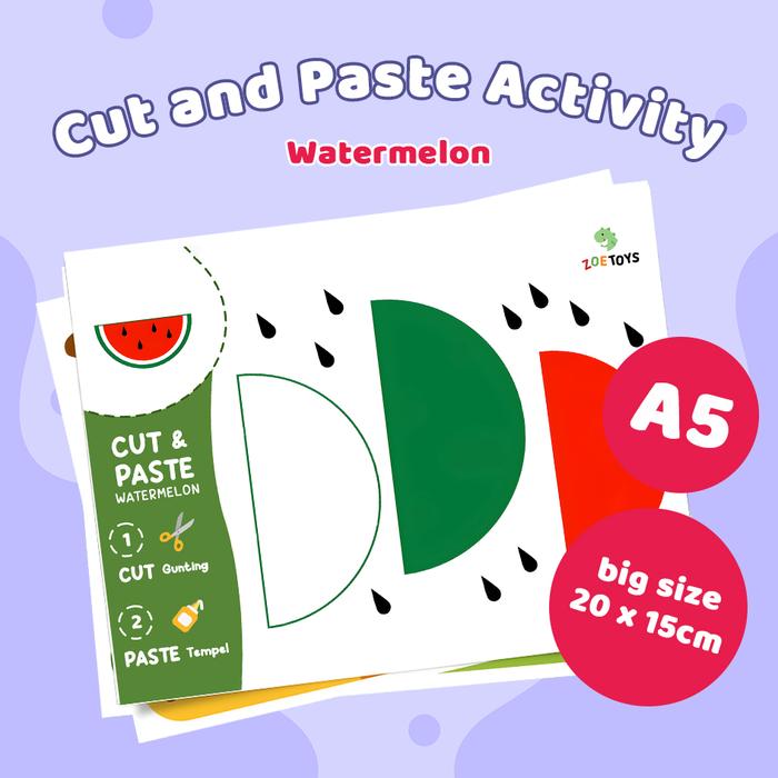 Jual Zoetoys Cut and Paste Activity 3 | Worksheet Anak PAUD TK ...