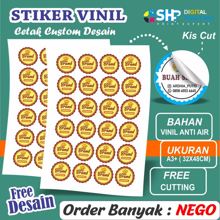 Promo Cetak Sticker Vinyl A3+ Lebel Produk Kemasan Makanan Minuman ...