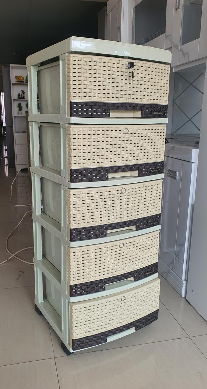 Jual plastik laci/cabinet serbaguna/locker plasrtik 5 susun/drawer ...