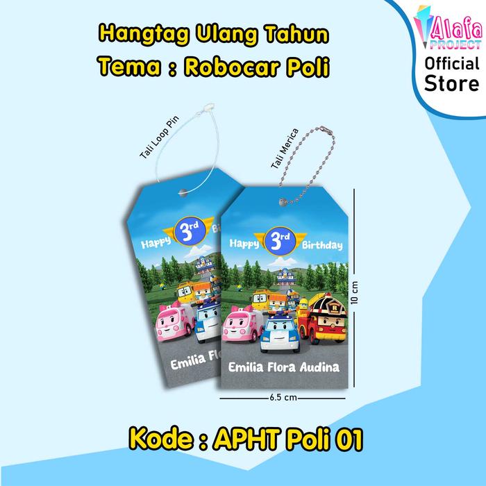 Jual Hangtag Ulang Tahun Birthday Robocar Poli - APHT Poli 01, Tali ...