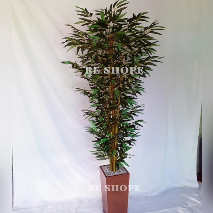 Jual pohon bambu tinggi 2mtr - pohon hias bambu bunga hias artificial ...