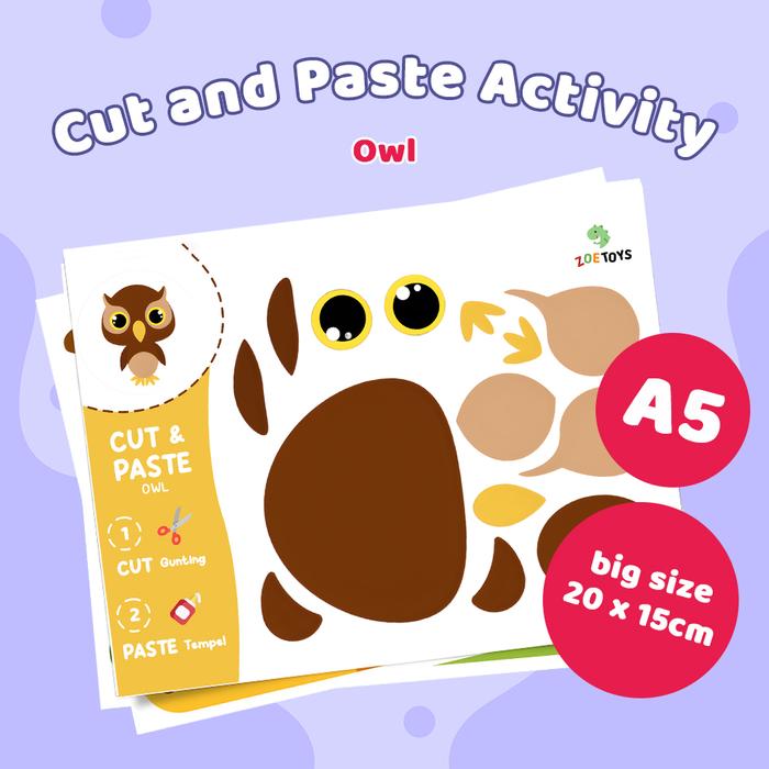Jual Zoetoys Cut and Paste Activity 3 | Worksheet Anak PAUD TK Cut and ...