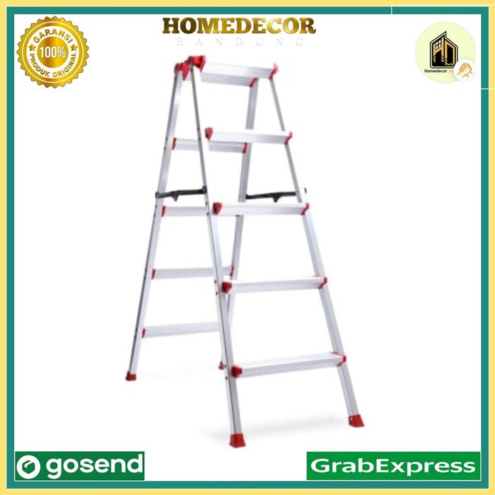 Jual Krisbow Tangga Lipat Aluminium 5 Step - Merah / WIDE 5 STEP LADDER ...