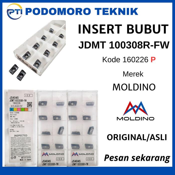 Jual Insert Bubut JDMT 10 03 08 R-FW Hitachi Insert Bubut JDMT 100308R ...