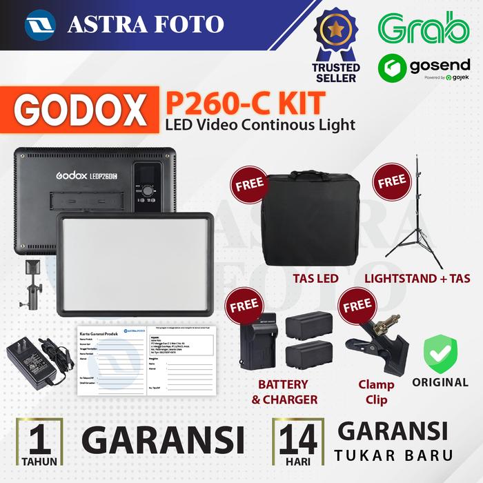 Promo Godox LED P260C Bi-Color Lampu LED Video Continues Light Panel P ...
