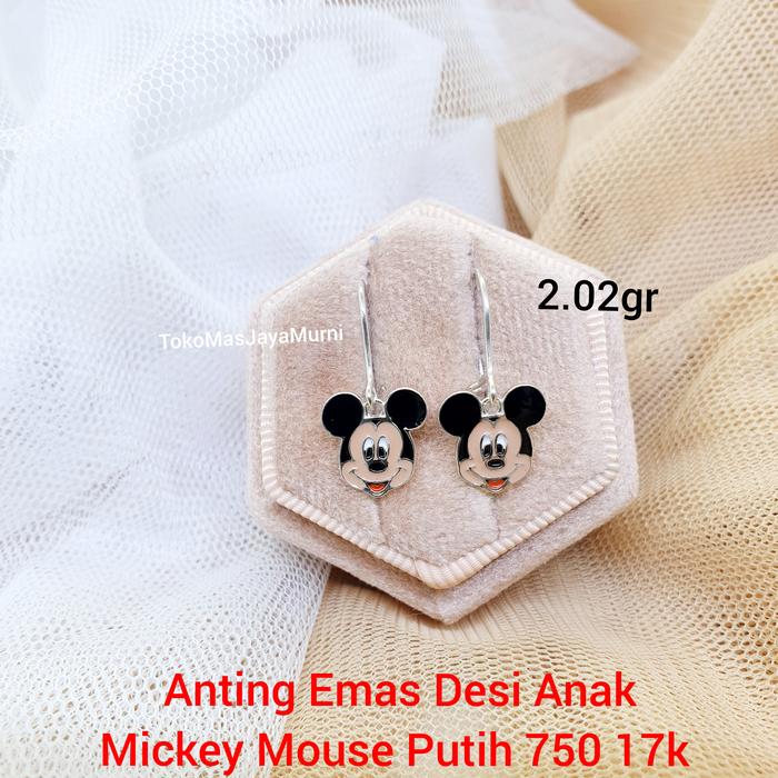 Jual Anting Emas Anak Desy Mickey Mouse Disney Putih 750 17k - Jakarta ...
