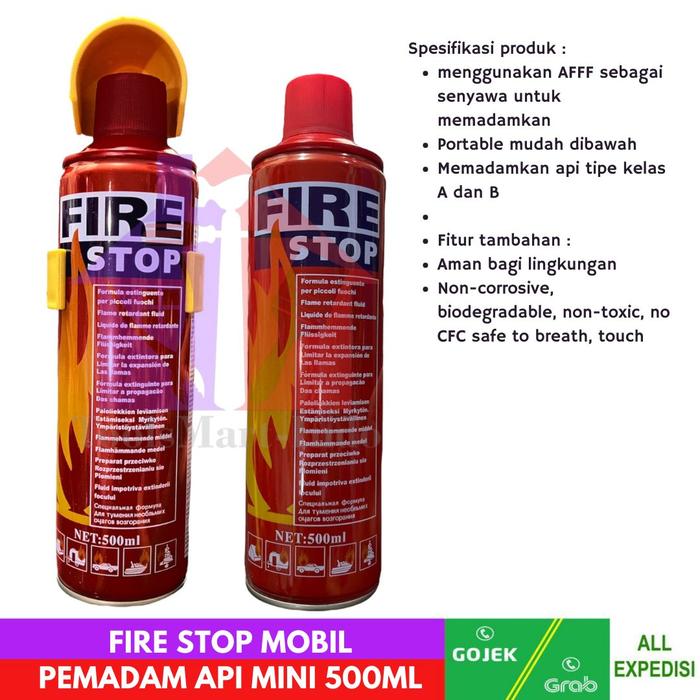 Jual fire stop pemadam api mini portable mobil 500ml / apar car 500ml ...