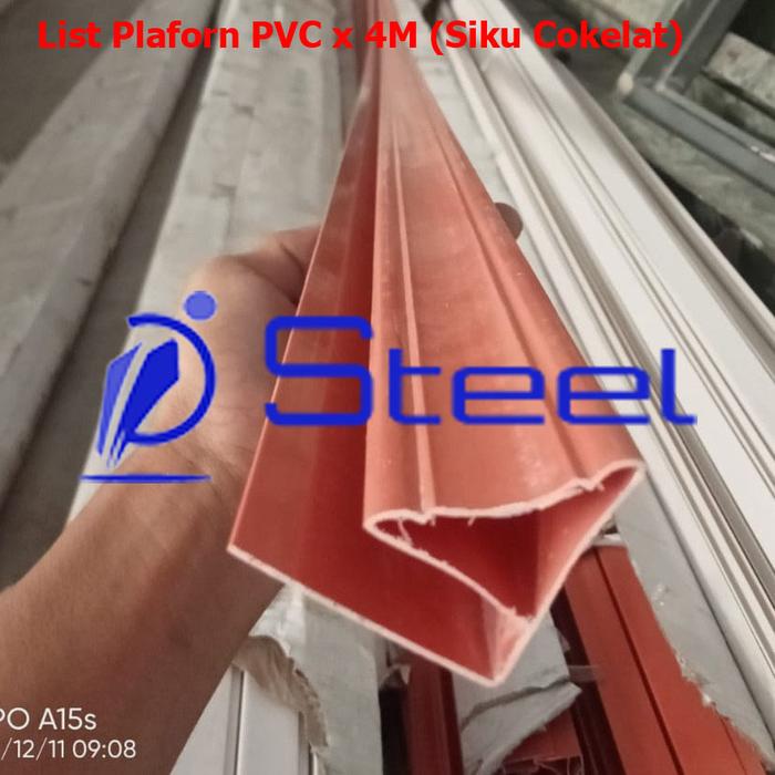 Jual List Plafon PVC 4M Profil | Lis Plafon 4 Meter - Siku Cokelat ...