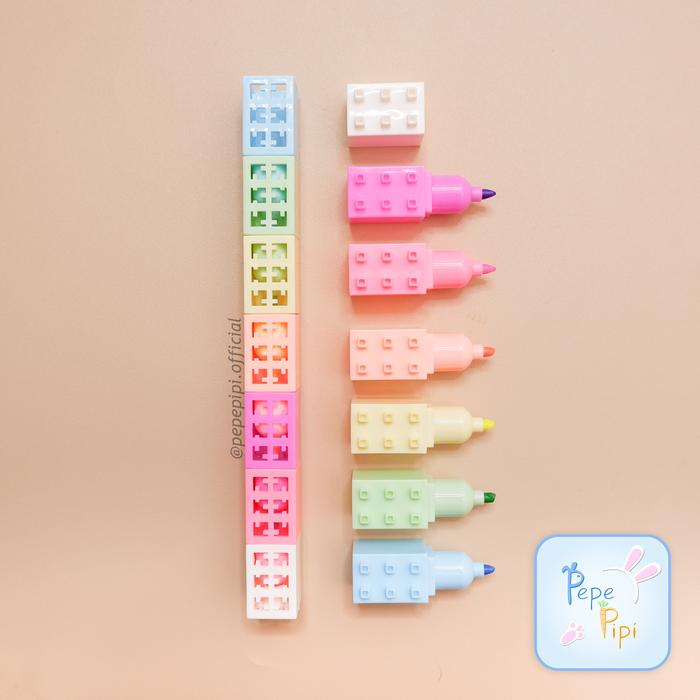 Jual Highlighter 3D Tumpuk Lego Spidol Marker Textlighter Textliner ...