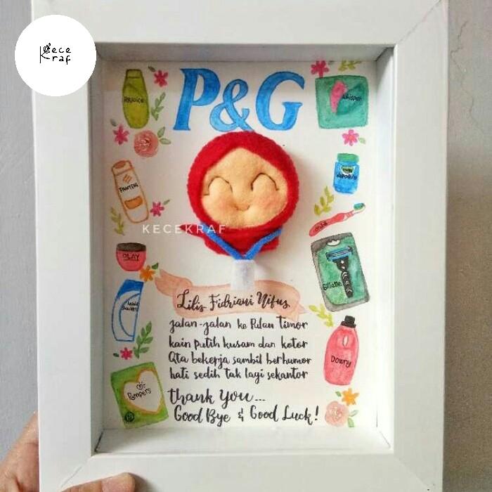 Jual Kado Resign/Farewell Gift Boneka Flanel Single Bingkai 3D 15x20cm ...