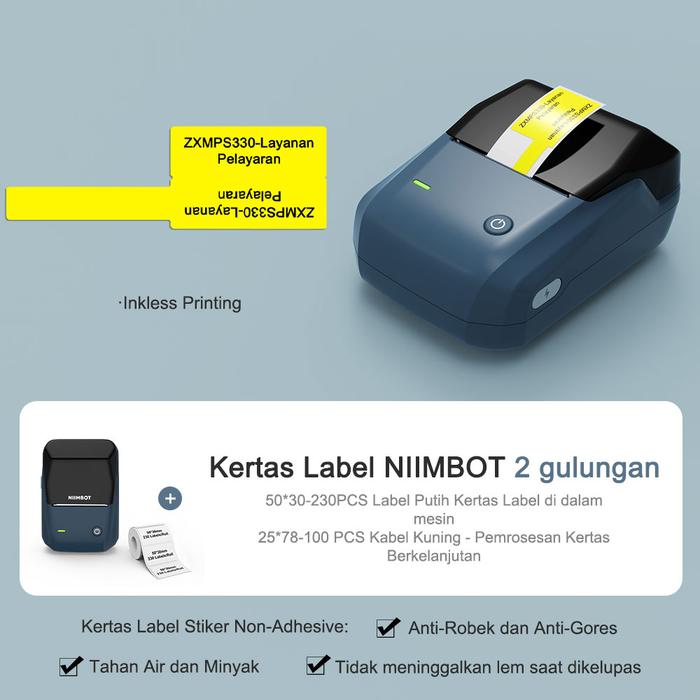 Promo NIIMBOT B1 Label Printer Barcode Kode QR Stiker Produsen Warna ...
