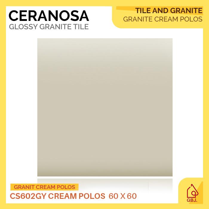Jual GRANIT 60 X 60 CREAM POLOS CERANOSA GLOSSY KW 1 / GRANITE TILE ...