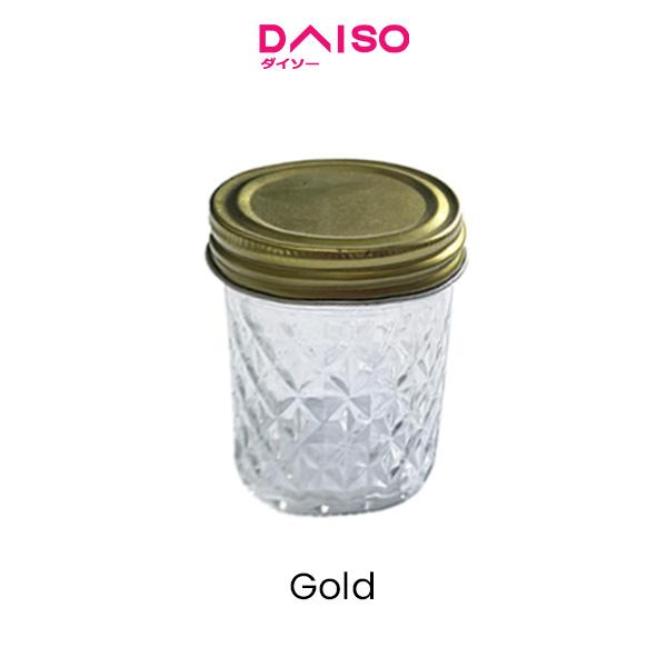 Jual Daiso Glass Canister -Diamond Pattern - 250mL - - Gold - Jakarta ...