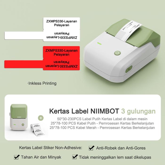 Promo NIIMBOT B1 Label Printer Barcode Kode QR Stiker Produsen Warna ...
