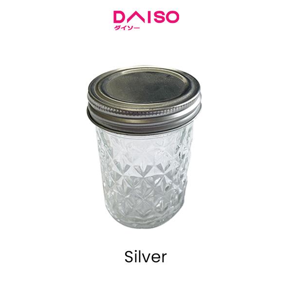 Jual Daiso Glass Canister -Diamond Pattern - 250mL - - Silver - Jakarta ...
