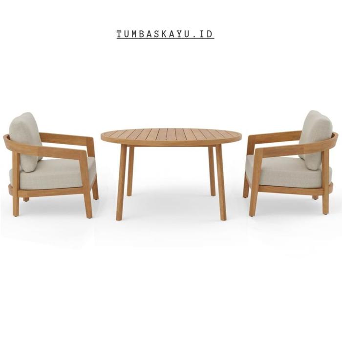 Jual Set Kursi Sofa Teras Outdoor Minimalis Modern Kayu Jati - Tumbas ...