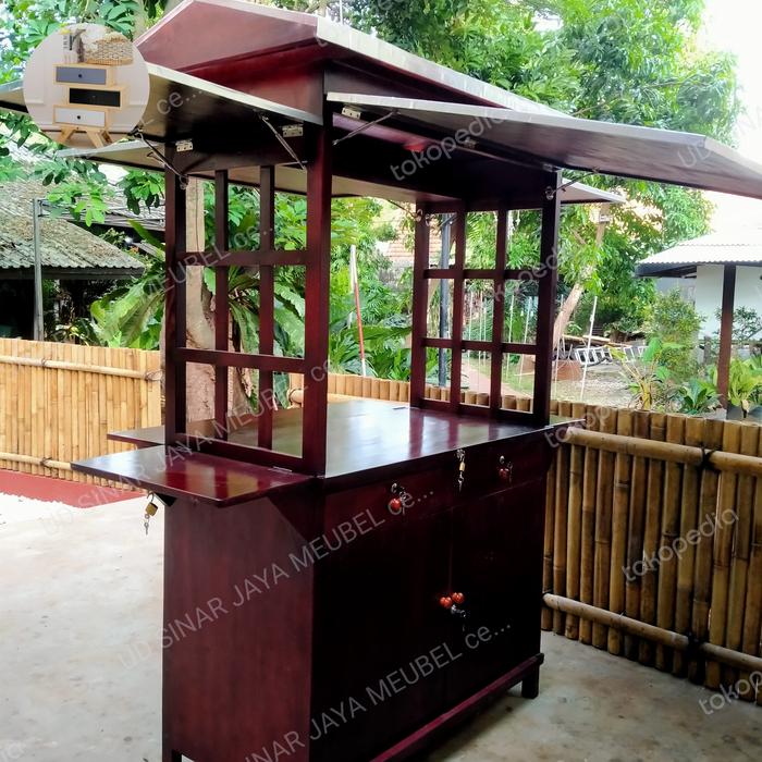 Jual Booth/gerobak jepang warna light brown kayu jati belanda - Jakarta ...