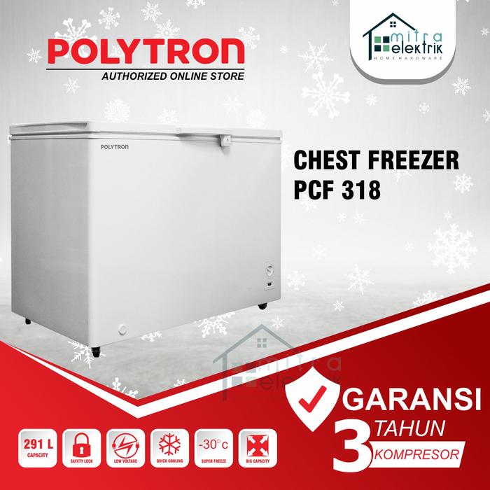 Promo Chest Freezer Polytron PCF318 300 Liter Low Watt Cicil 0% 3x ...