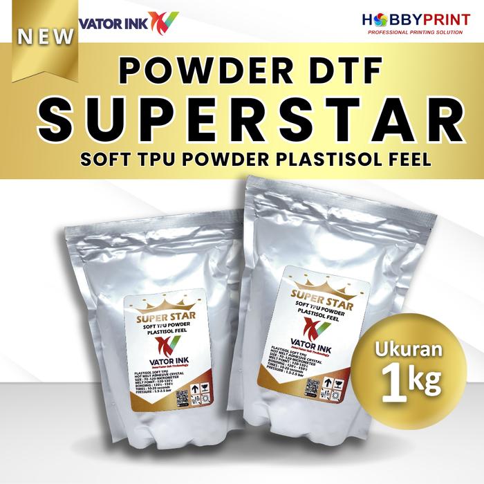 Jual POWDER DTF VATOR SUPERSTAR 1 KG PLASTISOL FEEL SOFT LENTUR TIPIS HALUS - Jakarta Barat ...