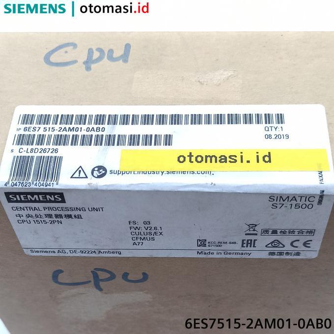 Jual 6Es7515-2Am01-0Ab0 Cpu 1515-2 Pn Plc Siemens Simatic S7-1500 ...