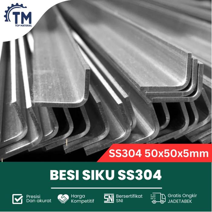 Jual Harga Besi Siku stainless steel SS304 5x5 cm tebal 5mm x 6 Meter SNI - Kab. Tangerang - TOP ...