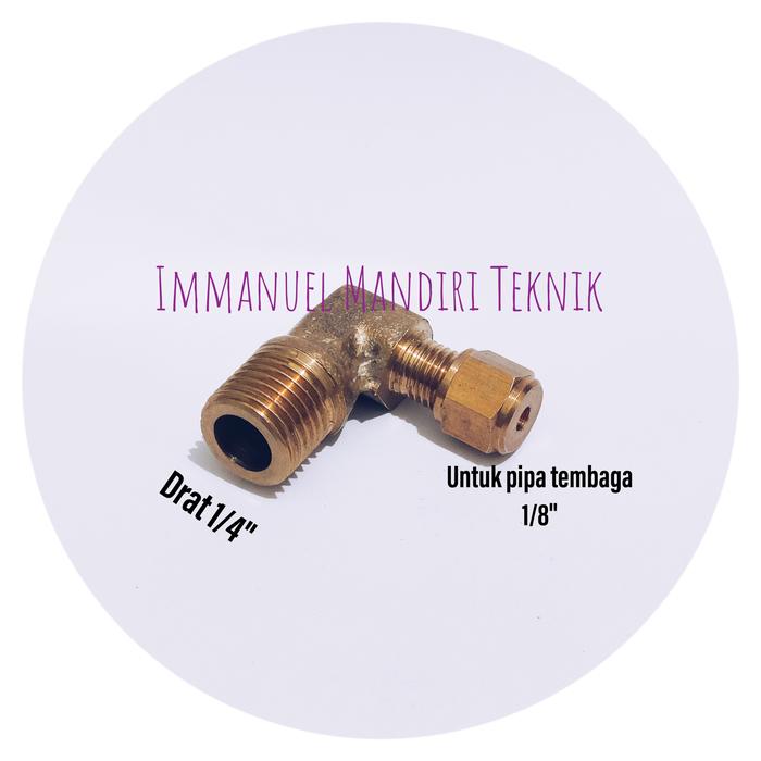Jual Male connector NPT 1/4 x 1/8 elbow / Nepel pipa tembaga NPT 1/4 x 1/8 - Jakarta Utara ...