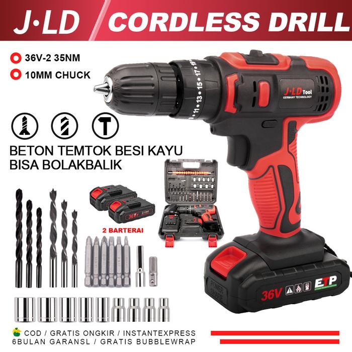 Jual JLD 36V Mesin bor baterai 36-2 bor Impact listrik bor cordless bor ...