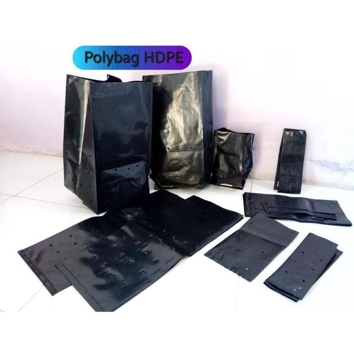 Jual Plastik polybag HDPE hitam kualitas super 1 kg - Hitam, 15x15 ...