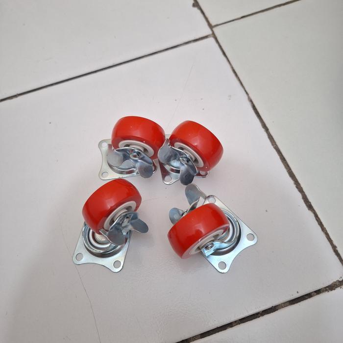 Promo Roda PU troly etalase Heavy duty set isi 4 roda + rem - Jakarta ...