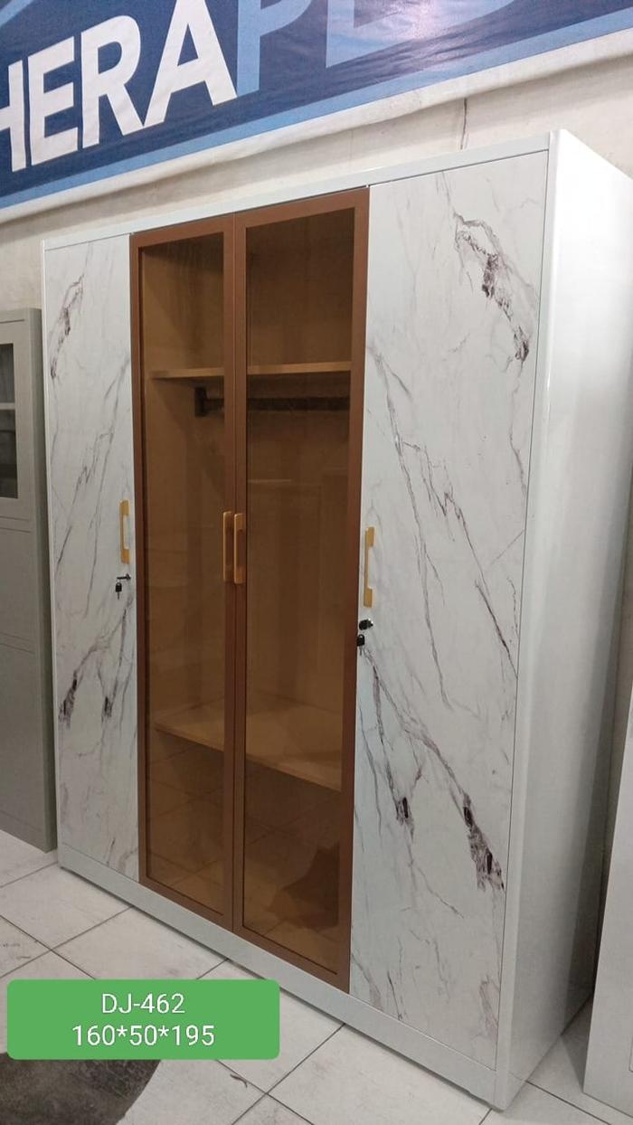 Jual Lemari Pakaian Besi 4 Pintu LED Light Tinted Glass Marble - Kota ...
