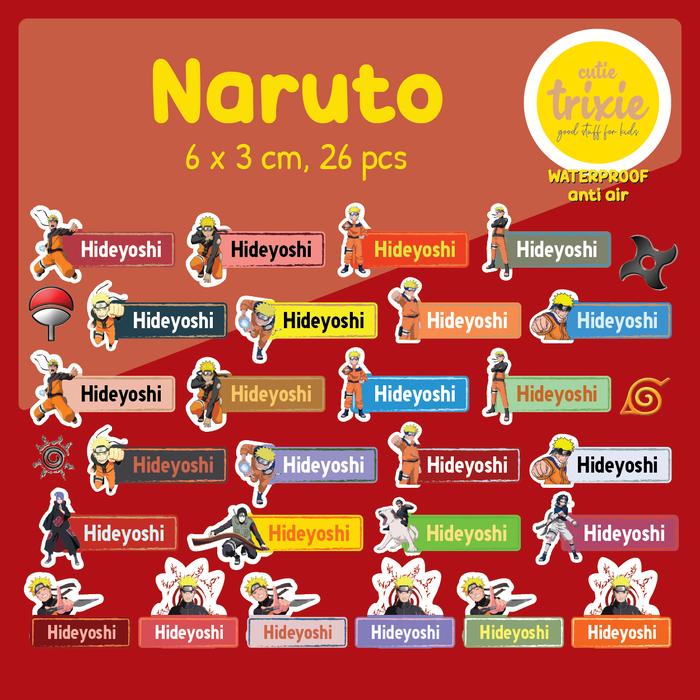 Jual Sticker label nama anak waterproof Naruto - Jakarta Barat - Cutie ...