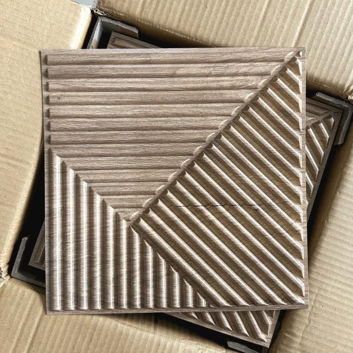 Jual 30x30cm Kisi Kisi premium wallpanel 3D PVC wall panel Kayu Kuning ...