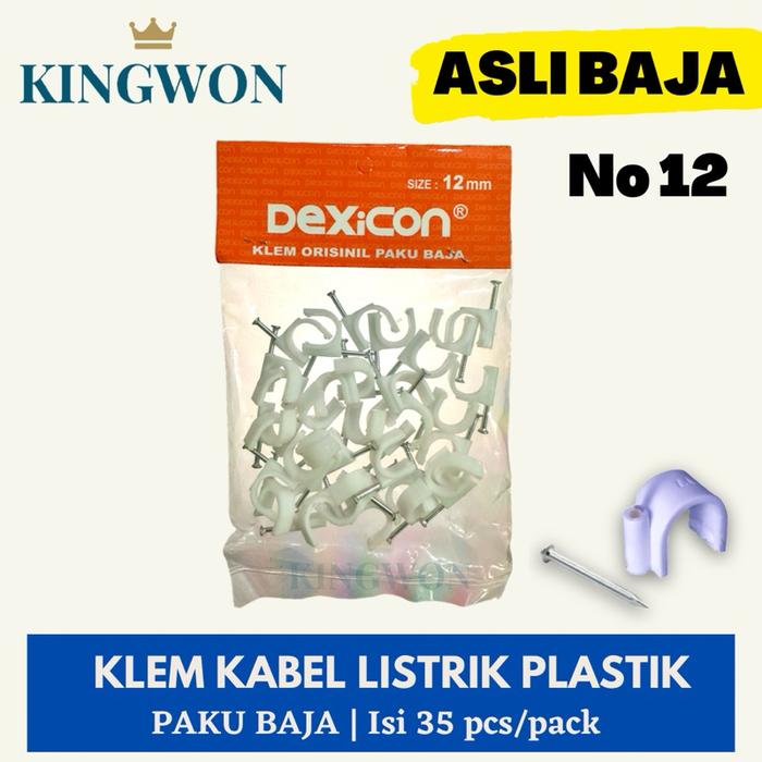 Jual KLEM KABEL LISTRIK PLASTIK NOMER 12MM PAKU BAJA ASLI WARNA PUTIH ...