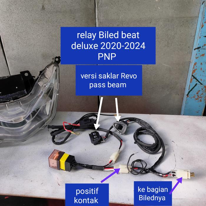 Jual relay Biled beat deluxe 2020-2024 versi saklar Revo pass beam PNP ...