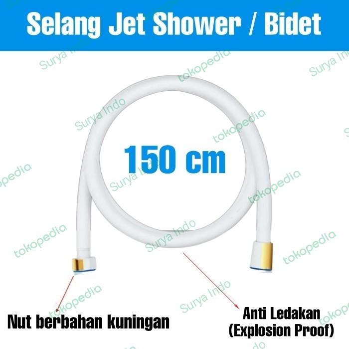 Jual SELANG JET SHOWER KUNINGAN 150 CM SELANG BIDET WC JETSPRAY 1.5 M ...