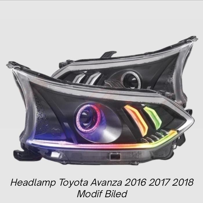 Jual HEADLAMP LAMPU DEPAN TOYOTA AVANZA 2016 2017 2018 MODIF BILED RING ...