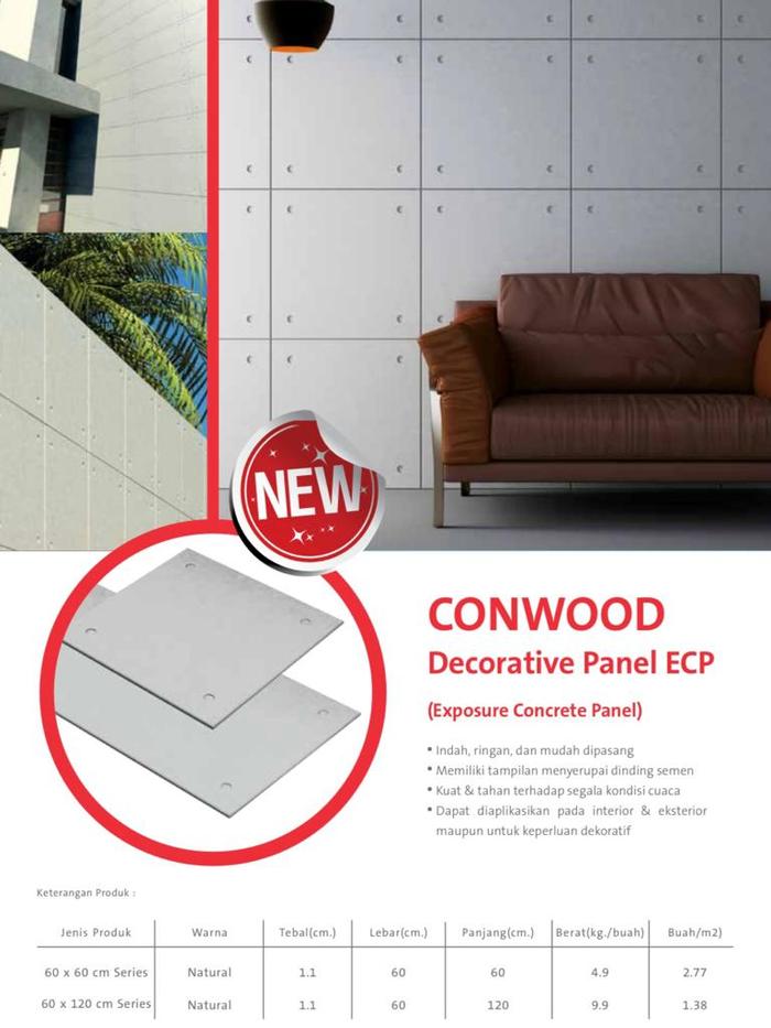 Jual CONWOOD Board ECP (Exposure Concrete Panel) - 60 x 60 cm - Kab ...