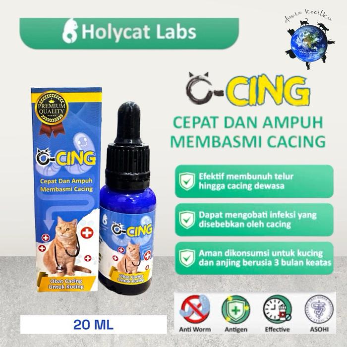 Jual O-Cing Obat Cacing Kucing Ocing Sirup Tetes Anti Cacing Kucing (20 ...