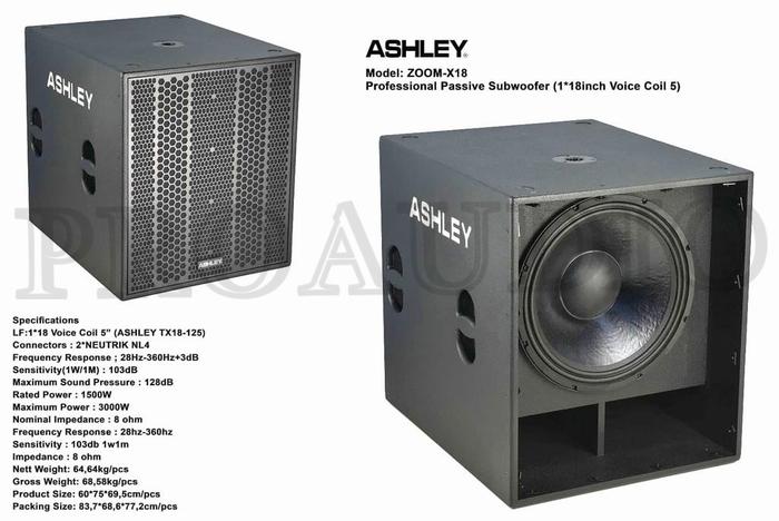 Jual Subwoofer Pasif Ashley 18 inch Zoom X18 / Zoom X 18 Original ...