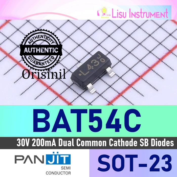 Jual BAT54C 30V 200mA Dual Common Cathode SBD L43 SOT-23 Panjit ORIGINAL - Kota Depok - Lisu ...